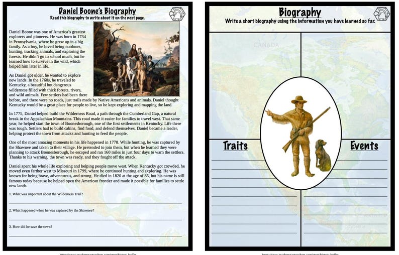 Westward Expansion Board Game #2: Daniel Boone (social Studies, History ...