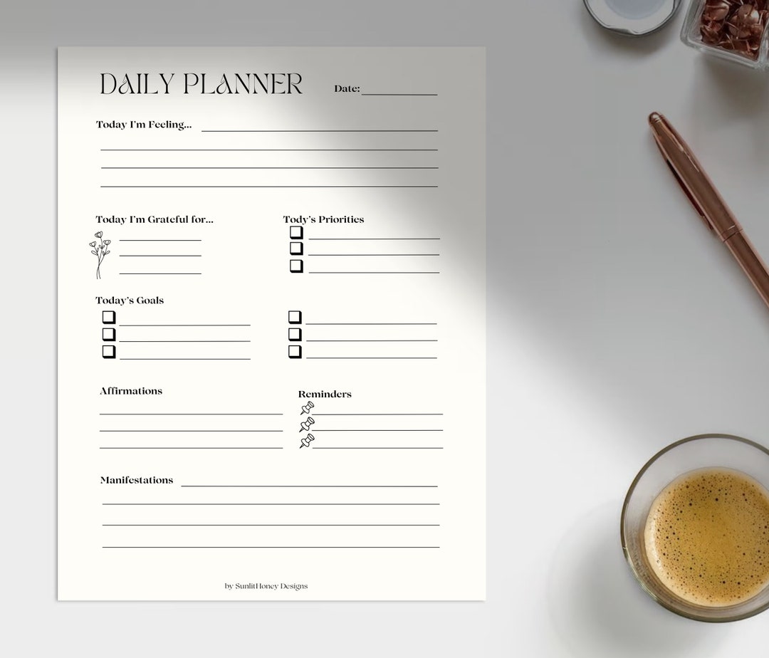 Digital/printable Daily Planner, Instant Download, Aesthetic ...