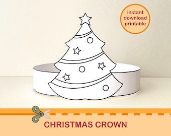 Snowman Paper Crown Christmas Colouring Printable Kids Craft Winter ...
