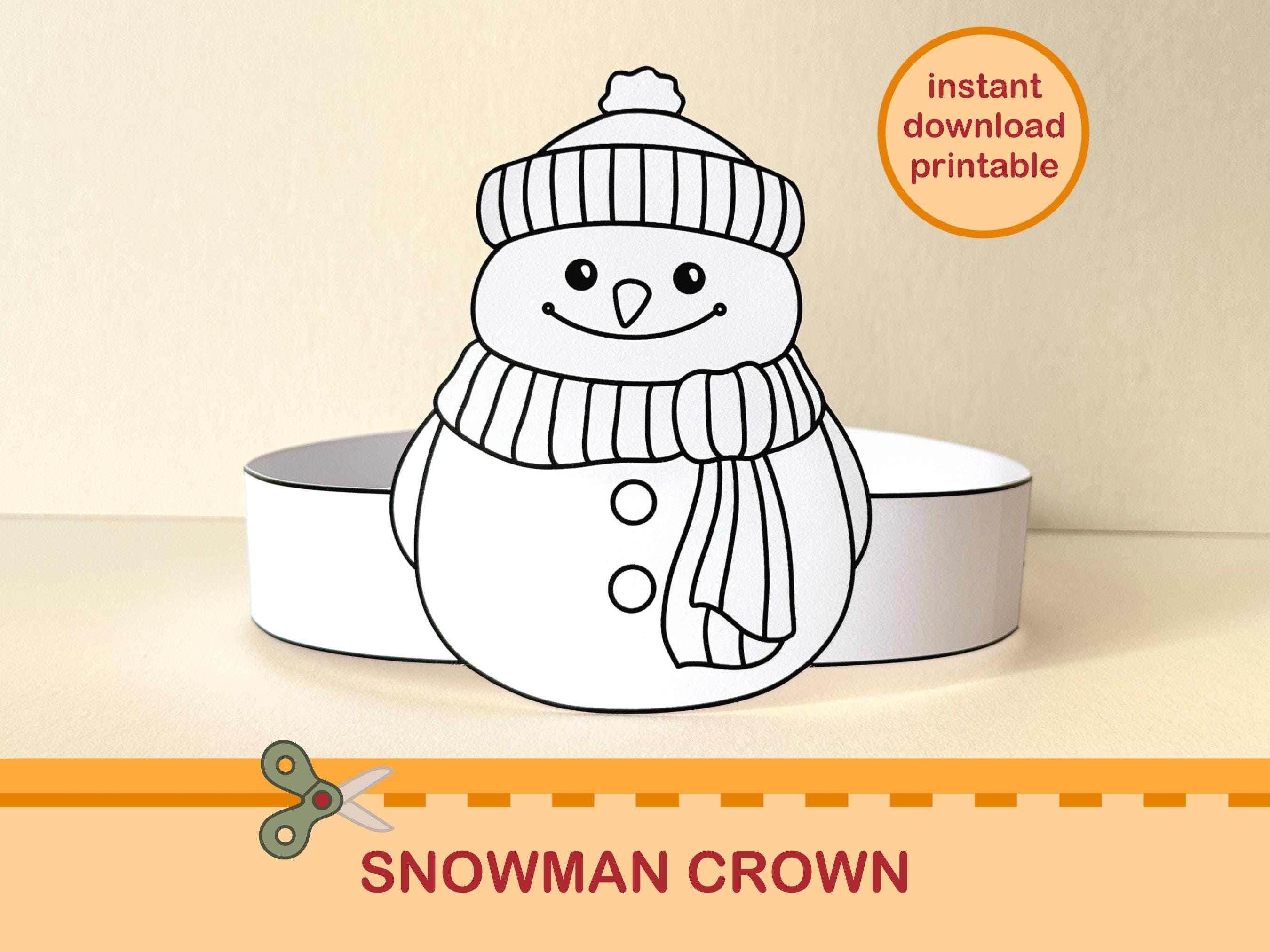Snowman Paper Crown Christmas Colouring Printable Kids Craft Winter ...
