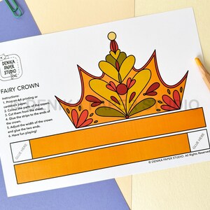 Fairy Paper Crown Princess Colouring Printable Kids Craft Queen Costume ...