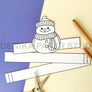 Snowman Paper Crown Christmas Colouring Printable Kids Craft Winter ...