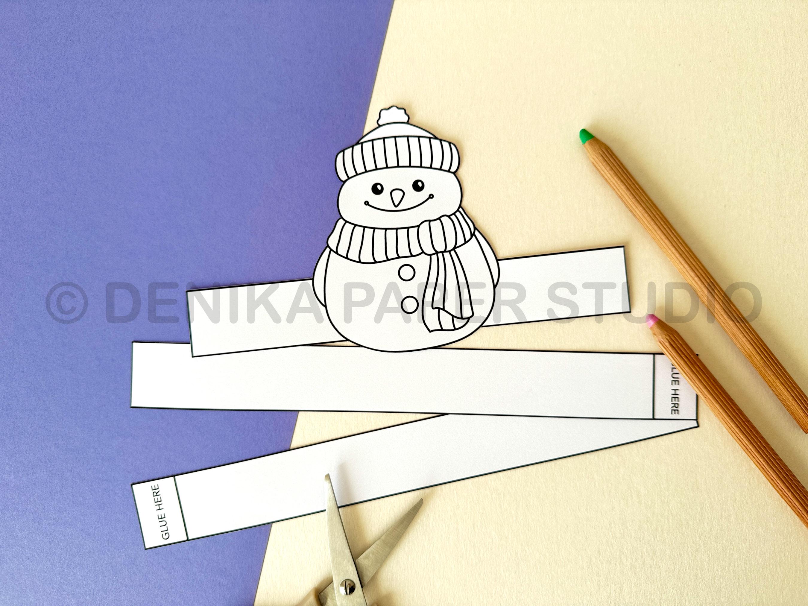Snowman Paper Crown Christmas Colouring Printable Kids Craft Winter ...