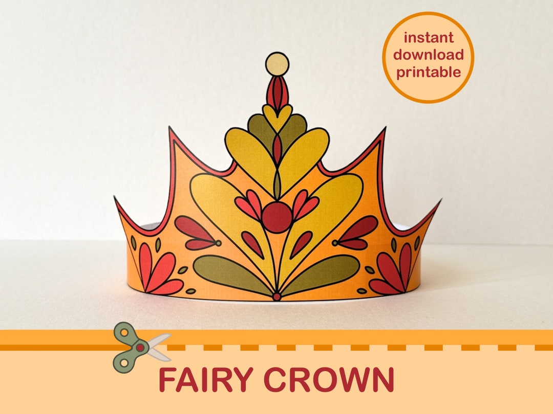 Fairy Paper Crown Princess Colouring Printable Kids Craft Queen Costume ...