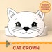Cat Paper Crown Cute Kitty Colouring Printable Kids Craft Costume DIY ...