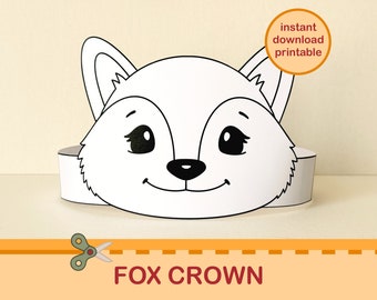 Bear Paper Crown Forest Animal Colouring Printable Kids Craft Costume ...