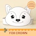 Fox Paper Crown Forest Animal Colouring Printable Kids Woodland Costume ...