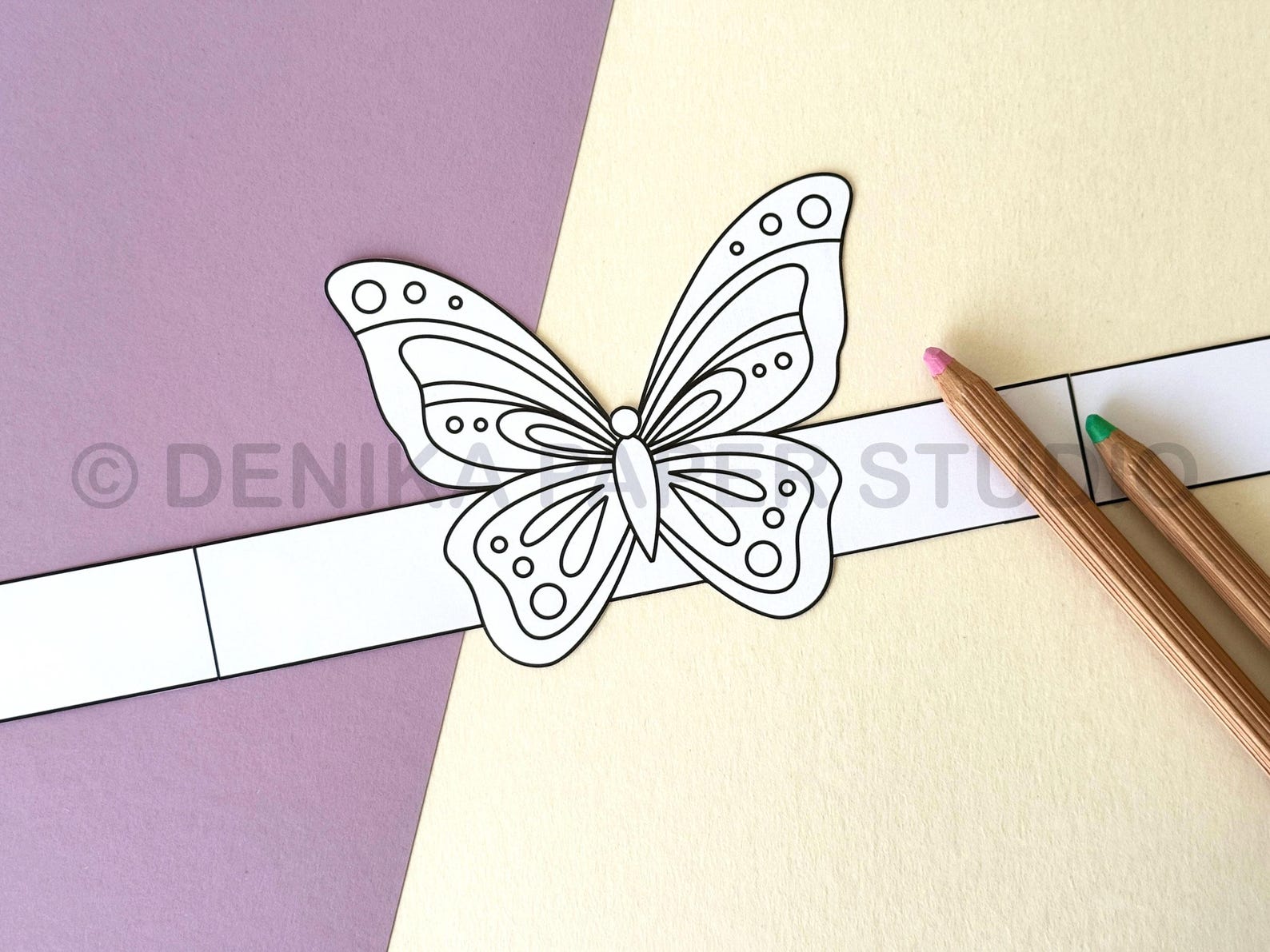 Butterfly Paper Crown Fairy Colouring Printable Kids Craft Costume DIY ...