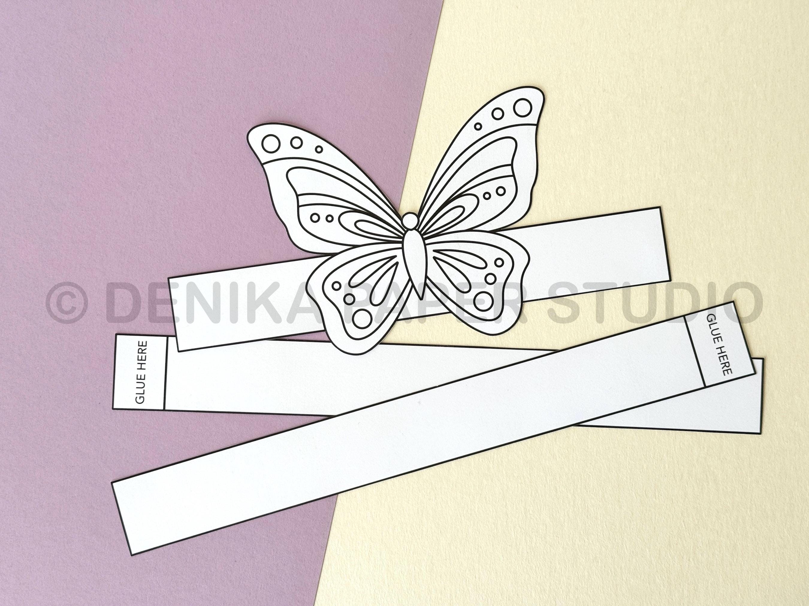 Butterfly Paper Crown Fairy Colouring Printable Kids Craft Costume DIY ...