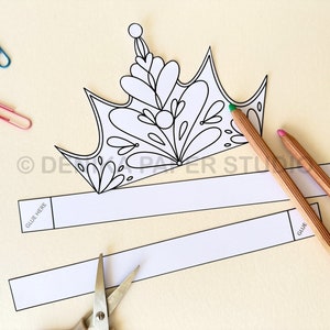 Fairy Paper Crown Princess Colouring Printable Kids Craft Queen Costume ...