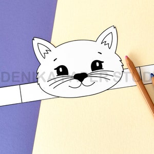 Cat Paper Crown Cute Kitty Colouring Printable Kids Craft Costume DIY ...