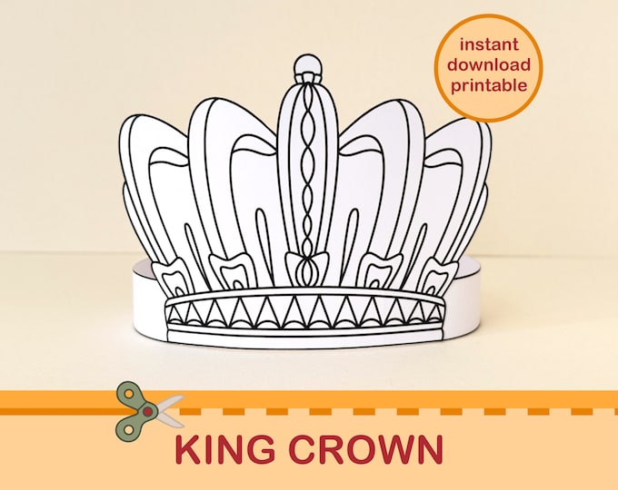 Prince Paper Crown King Royal Printable Kids Craft Prince Birthday ...
