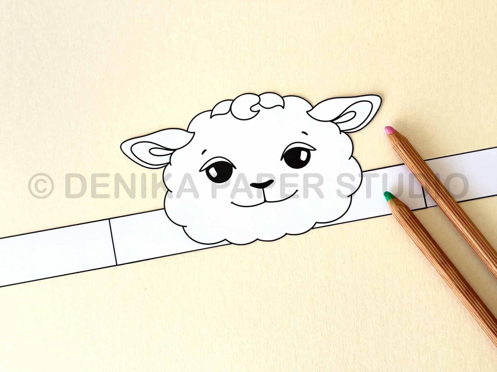 Sheep Paper Crown Farm Animal Colouring Printable Kids Craft Costume ...