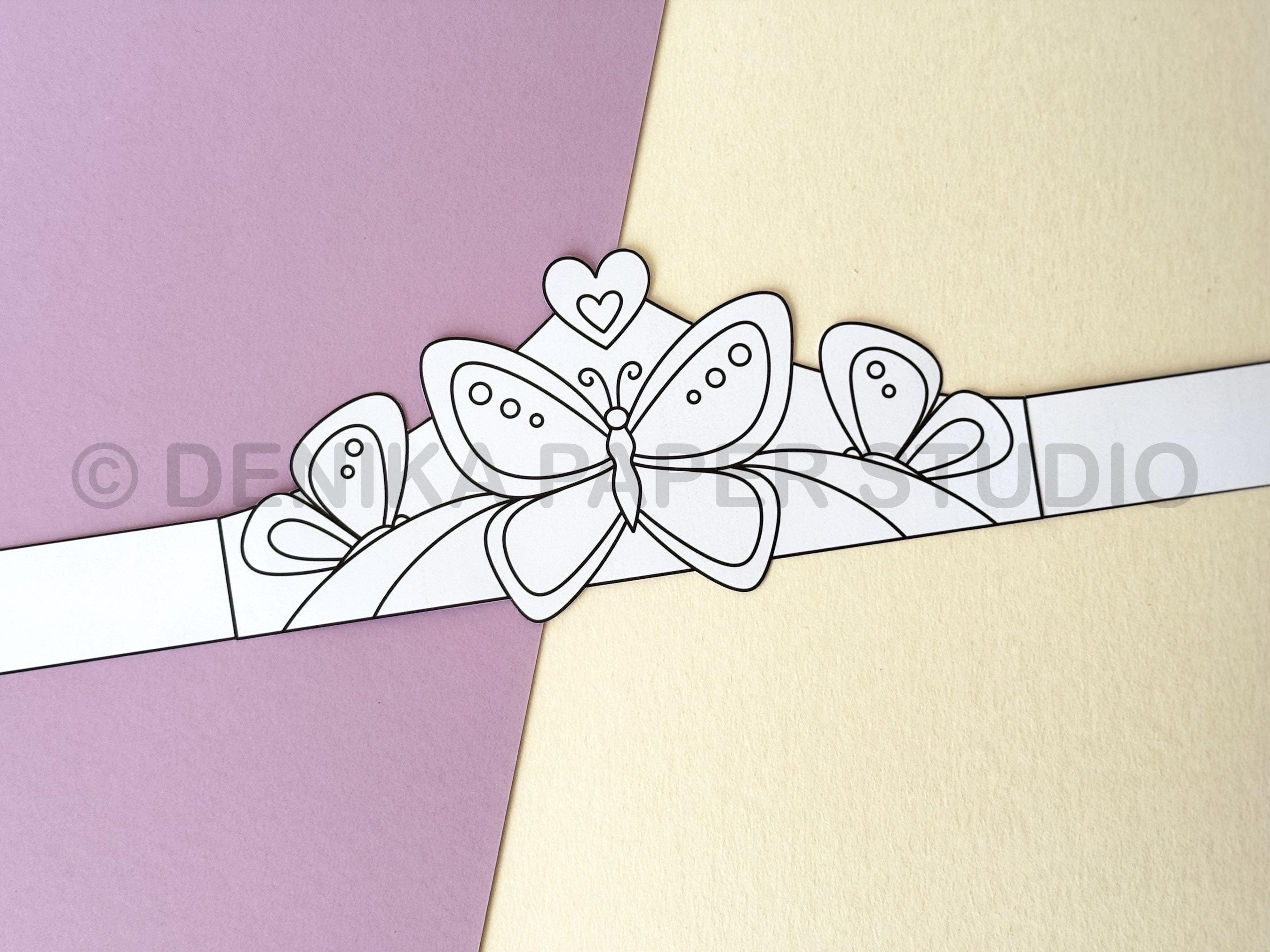 Butterfly Paper Crown Fairy Colouring Printable Kids Craft Costume DIY ...