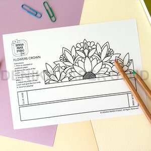 Flower Paper Crown Fairy Colouring Printable Kids Craft Costume DIY ...