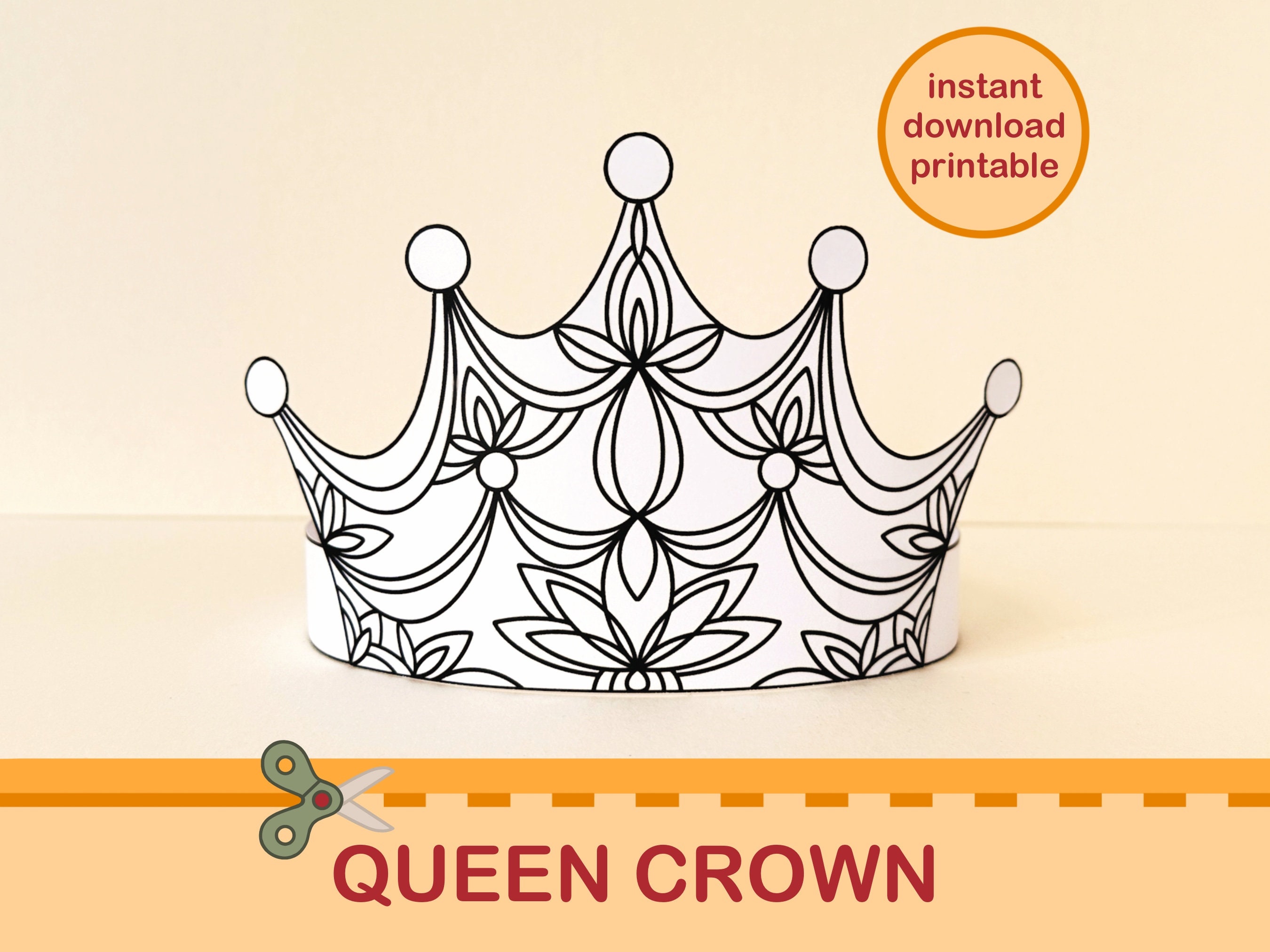 Queen Crown Princess Colouring Printable Kids Paper Craft Princess ...