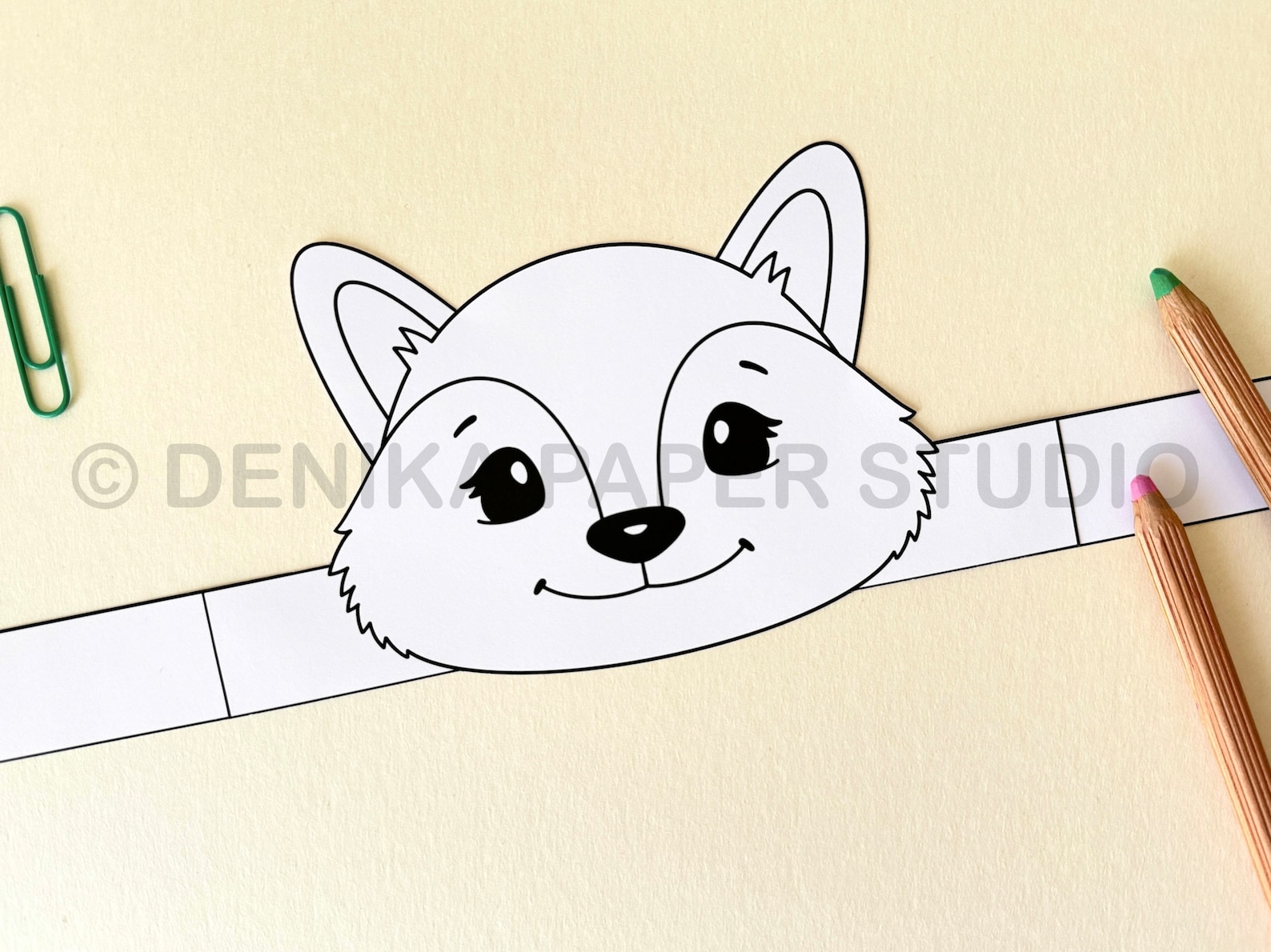 Fox Paper Crown Forest Animal Colouring Printable Kids Woodland Costume ...