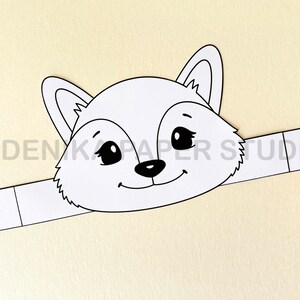 Fox Paper Crown Forest Animal Colouring Printable Kids Woodland Costume ...