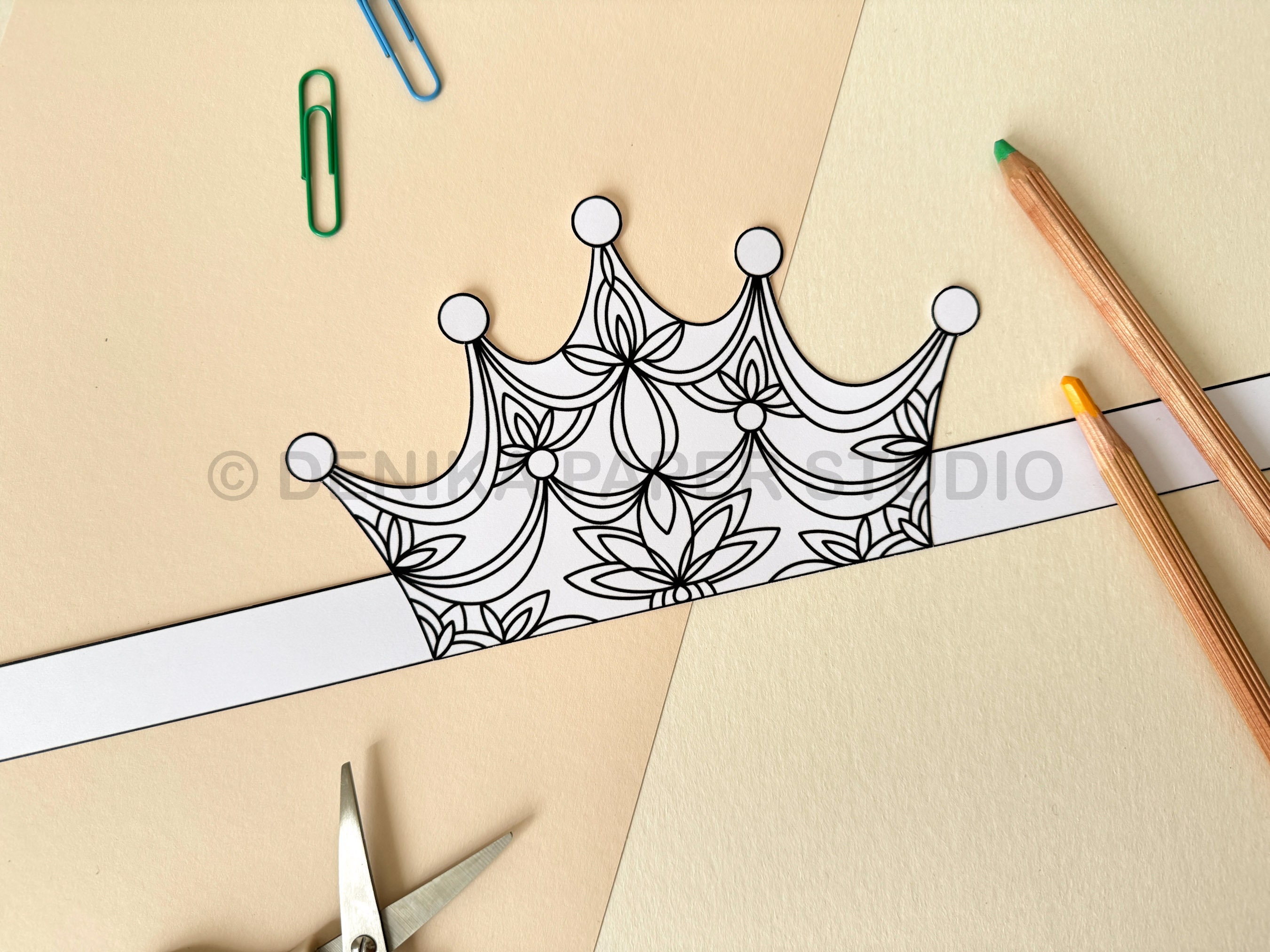 Queen Crown Princess Colouring Printable Kids Paper Craft Princess ...