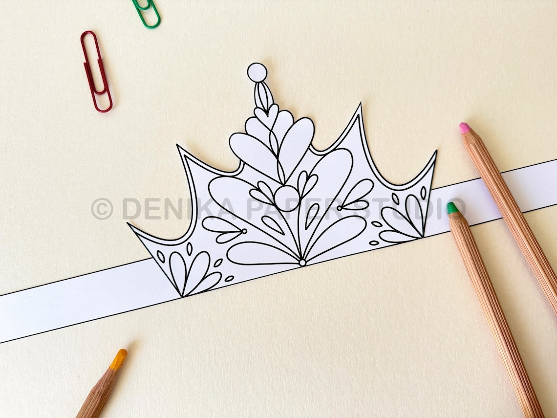 Fairy Paper Crown Princess Colouring Printable Kids Craft Queen Costume ...