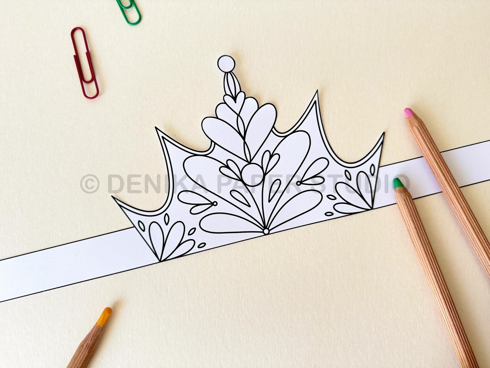 Fairy Paper Crown Princess Colouring Printable Kids Craft Queen Costume ...