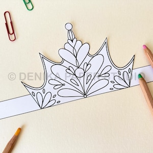 Fairy Paper Crown Princess Colouring Printable Kids Craft Queen Costume ...
