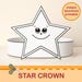 Star Paper Crown Christmas Colouring Printable Kids Craft Costume DIY ...