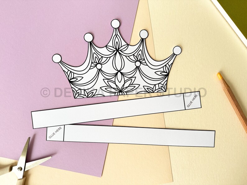 Queen Crown Princess Colouring Printable Kids Paper Craft Princess ...