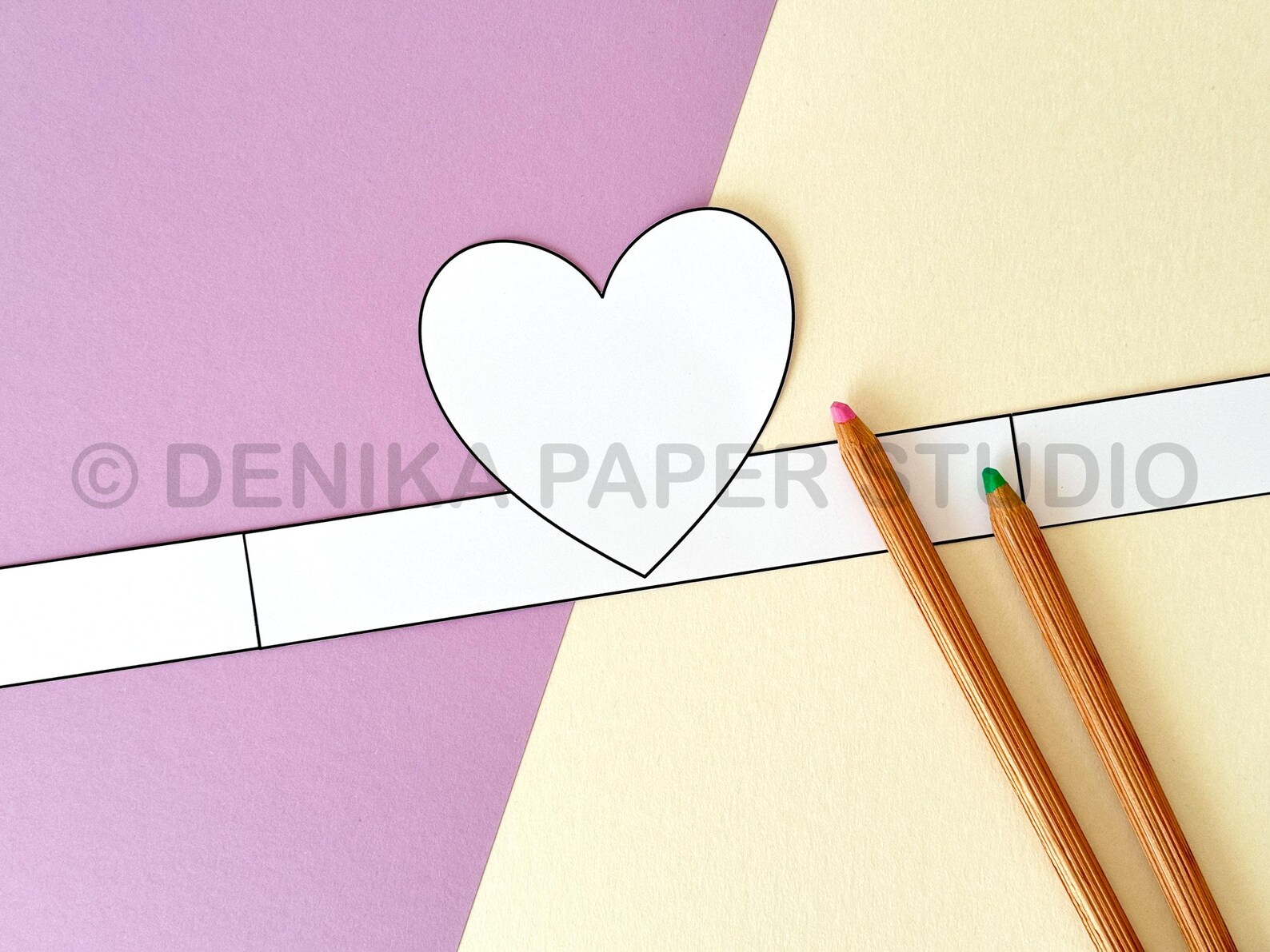Heart Paper Crown Colouring Printable Kids Craft Valentine DIY Headband ...