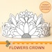 Flower Paper Crown Fairy Colouring Printable Kids Craft Costume DIY ...