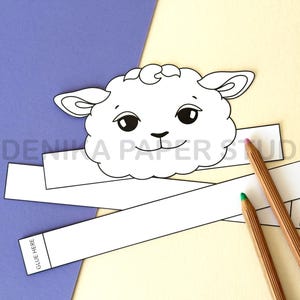 Sheep Paper Crown Farm Animal Colouring Printable Kids Craft Costume ...