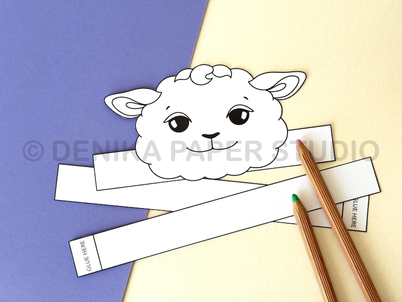 Sheep Paper Crown Farm Animal Colouring Printable Kids Craft Costume ...