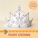 Fairy Paper Crown Princess Colouring Printable Kids Craft Queen Costume ...