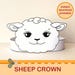 Sheep Paper Crown Farm Animal Colouring Printable Kids Craft Costume ...