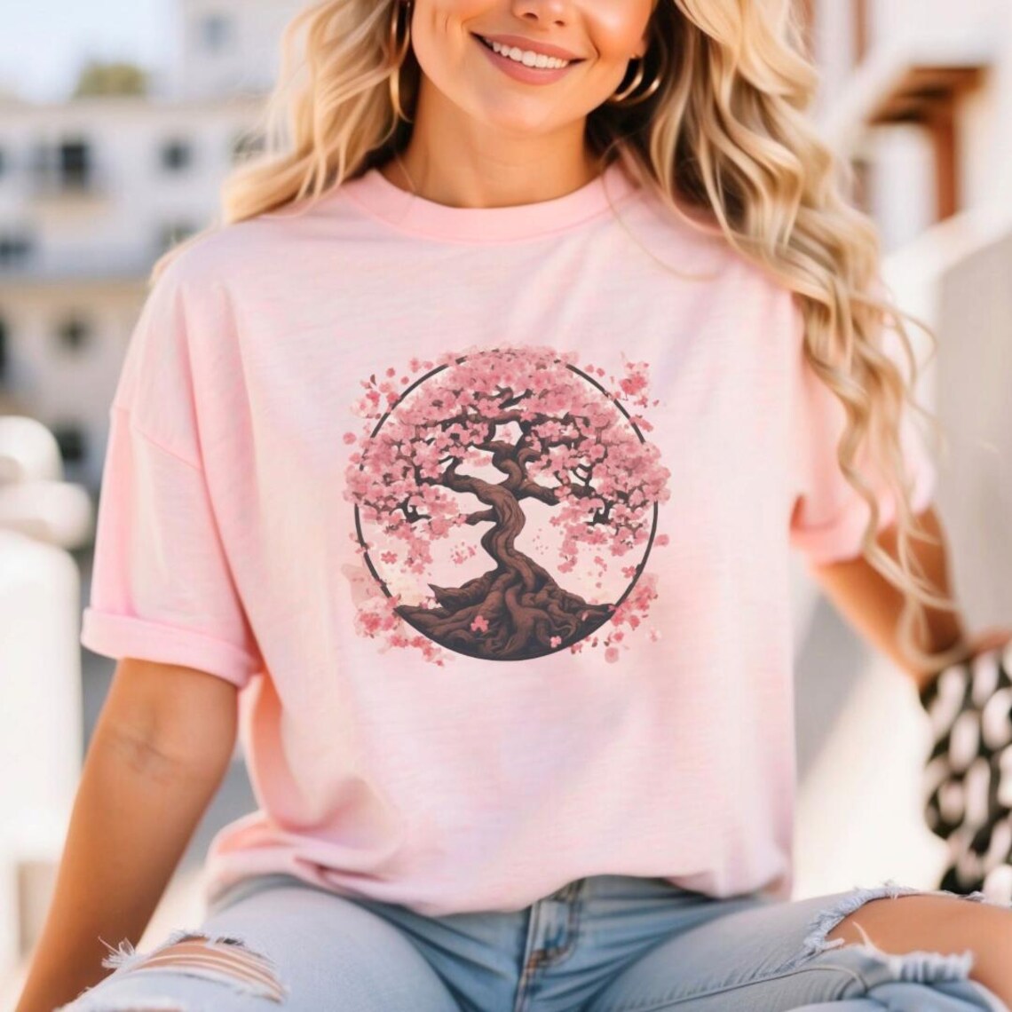 Pink Cherry Blossom Shirt, Sakura Shirt, Japanese Shirt, Japan Tshirt ...