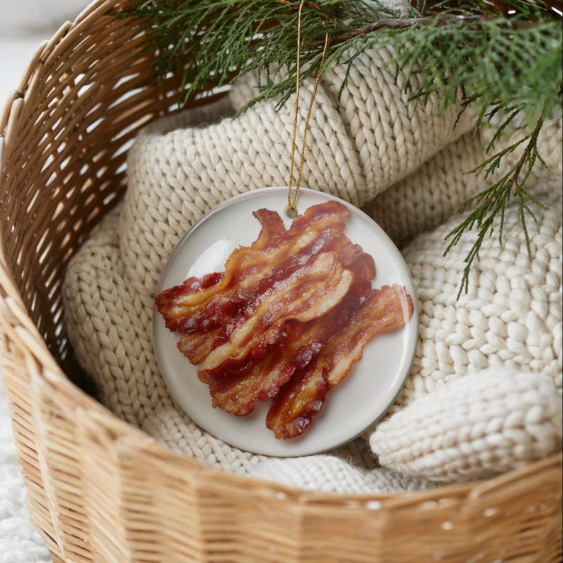 Bacon Ornament, Funny Foodie Gift for Dad Son or Husband, Carnivore ...