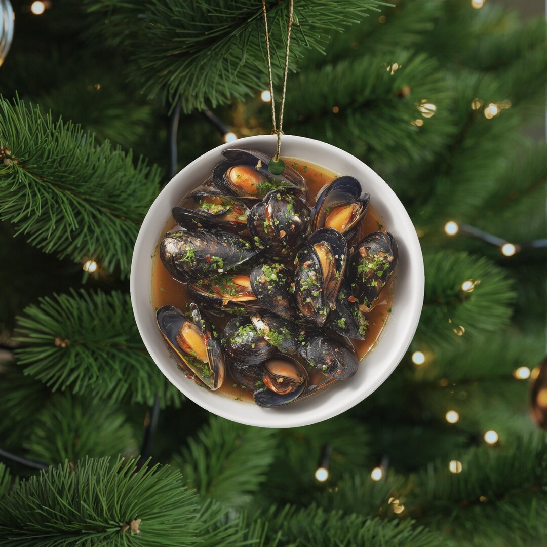 Mussels Ornament, Nautical Beach House Decor, Seafood Lover Gift ...