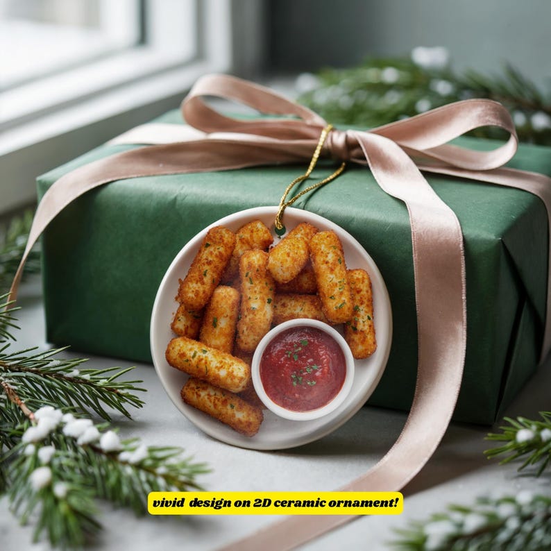 Mozzarella Sticks Ornament, Funny Foodie Gift, Italian Brainrot Kitchen ...