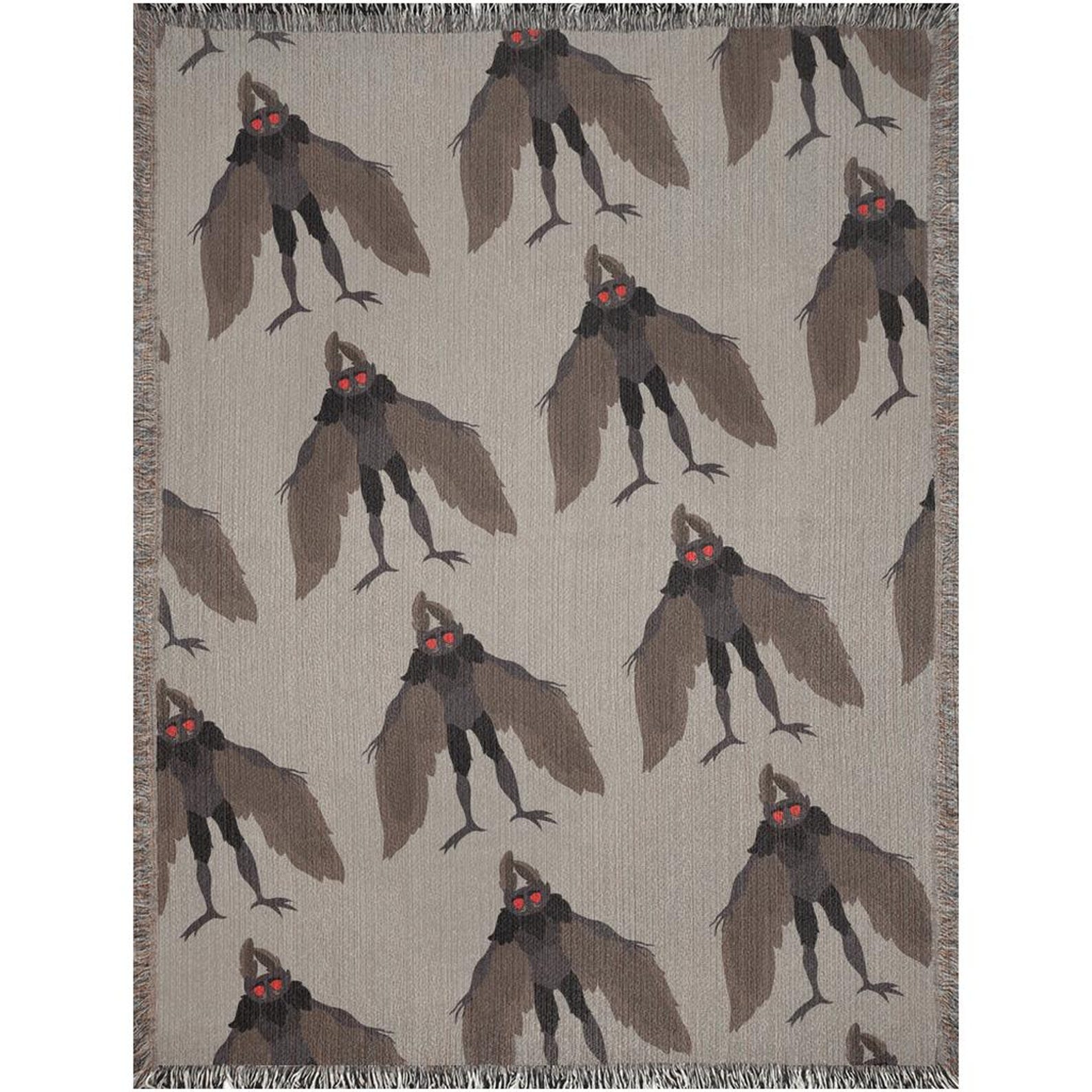 Mothman Woven Throw Blanket, Cryptozoology Gift, Point Pleasant Gift ...