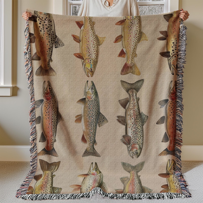 Fly Fishing Tapestry Blanket - Etsy