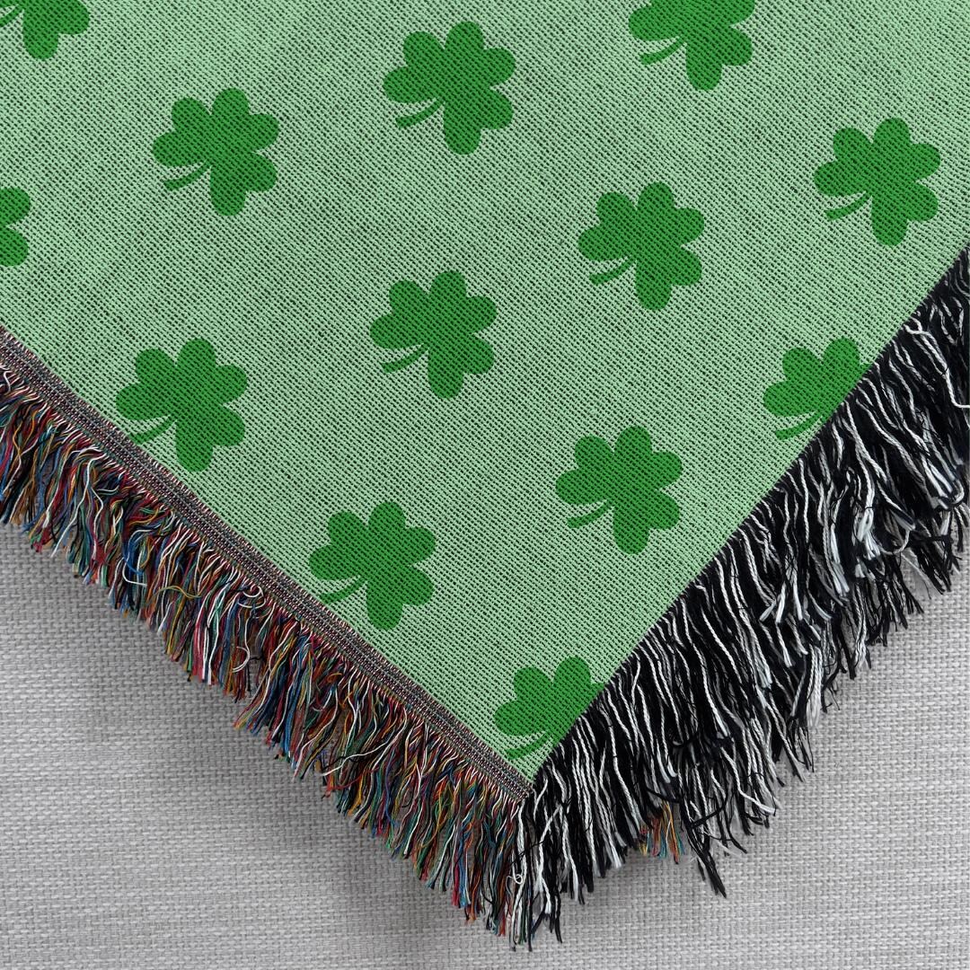 St. Patrick's Day Shamrock Blanket, March Baby Blanket, Woven Blanket ...