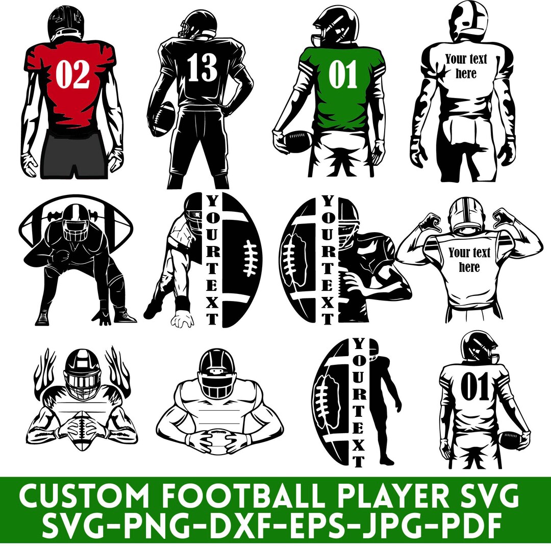 Custom Football Player Svg,customize Name Number Player,football Svg ...