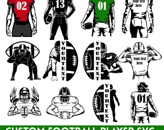 Custom Football Player Svg,customize Name Number Player,football Svg ...