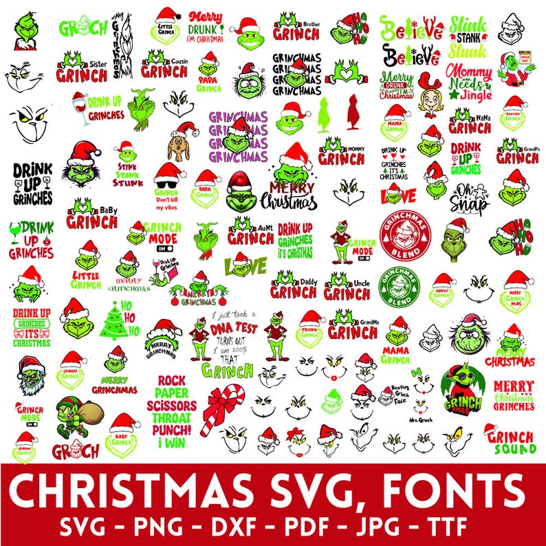 Merry Grinchmas Svg, Max Grinch Dog Svg, Stink Stank Stunk, Christmas ...