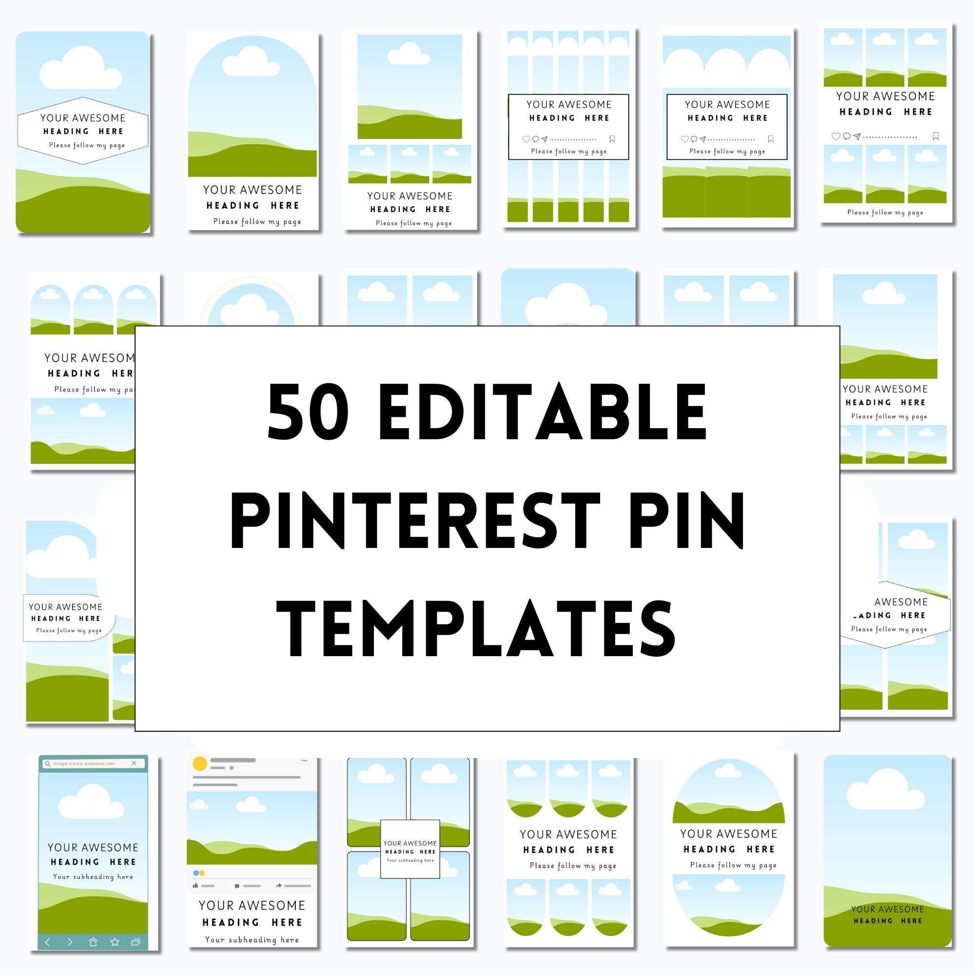 Editable Pinterest Pin Templates ,canva Pinterest Template for Bloggers ...