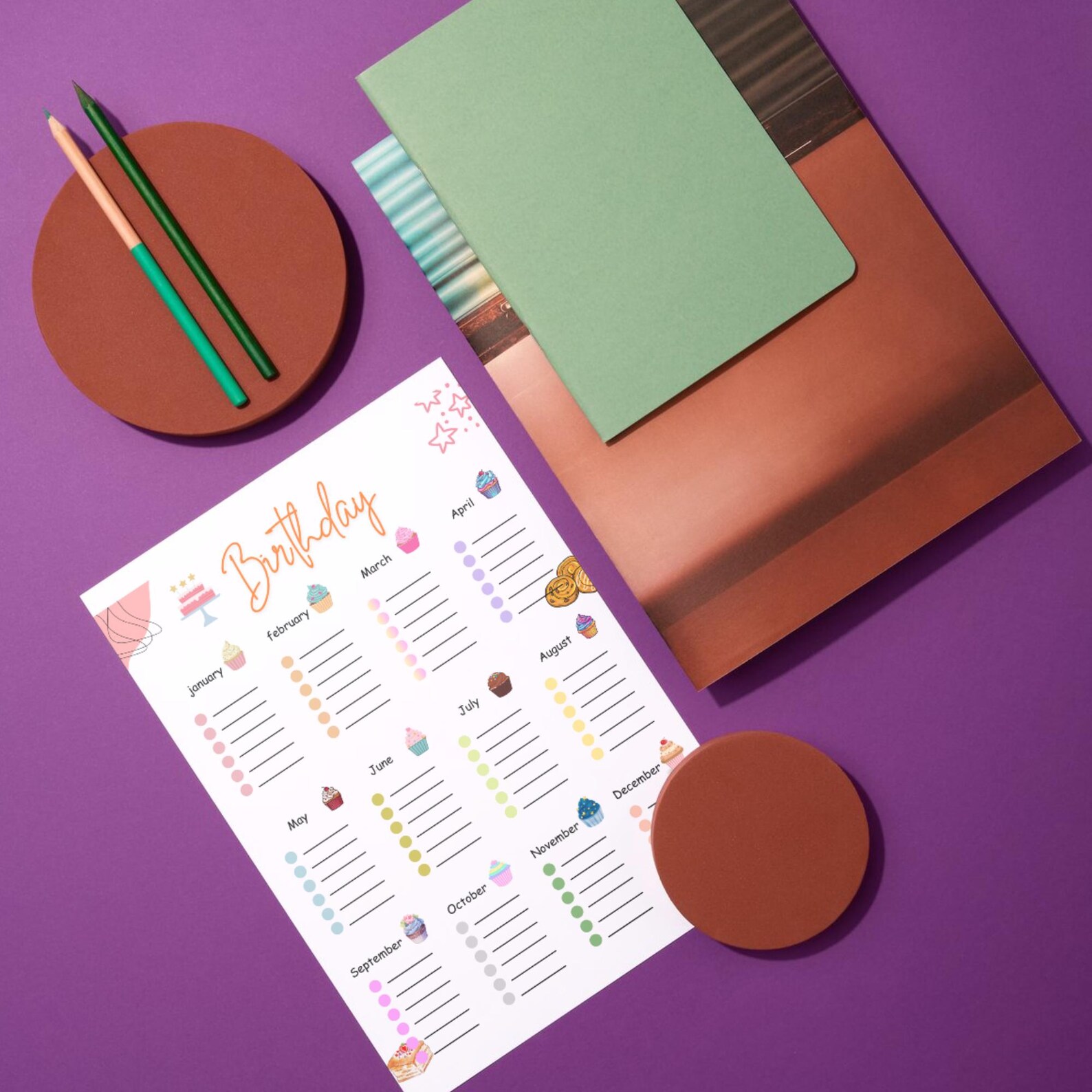 Birthday Tracker Printable Template, Birthday Planner Printable ...