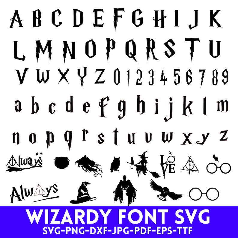 Potter Font SVG, Wizard Font Svg, Magic Wizard Svg, Halloween Font Svg ...