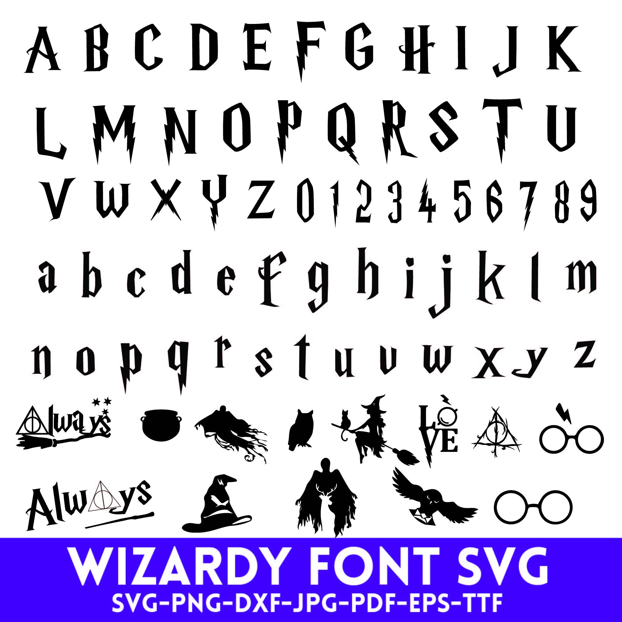Potter Font SVG, Wizard Font Svg, Magic Wizard Svg, Halloween Font Svg ...
