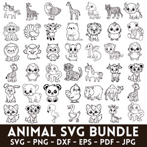 Animals Outline Svg,safari Animals Png,cute African Jungle Animal ...