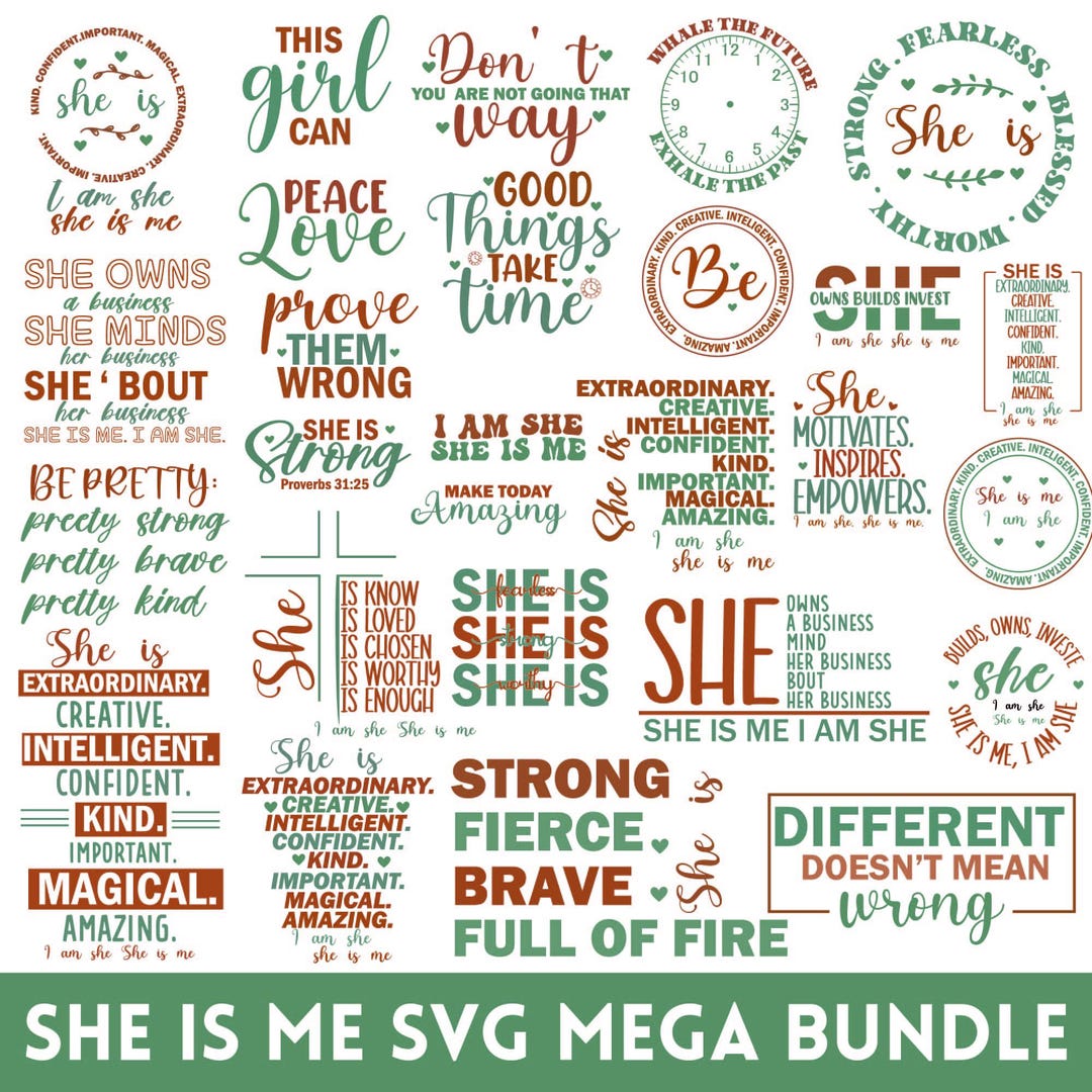 She is Me Svg Bundle, Woman Affirmation Svg,women Empowerment Svg ...